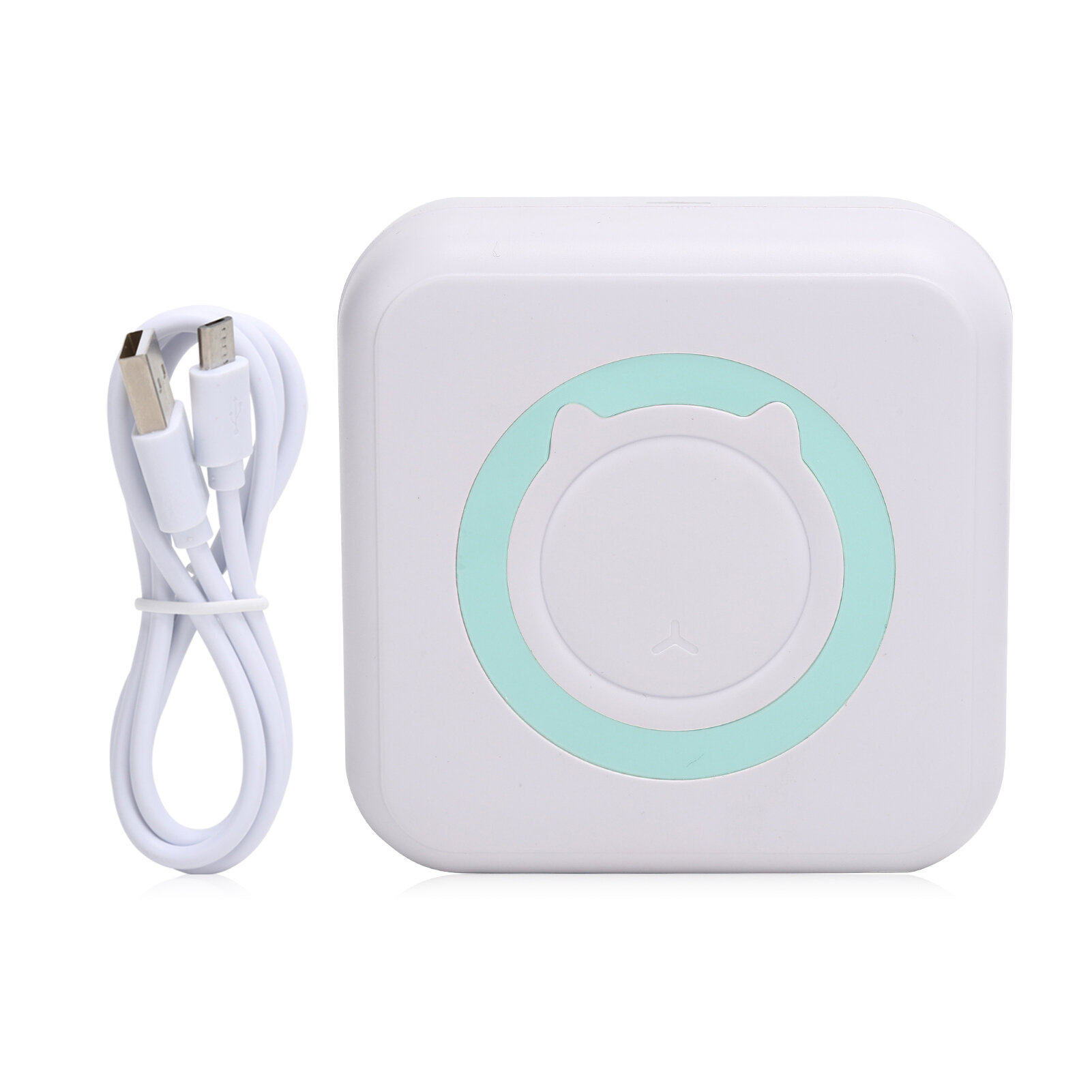 Миниатюрный карманный принтер, беспроводной, безчернильный, с Bluetooth, портативный, термобумага для фотографий, этикеток, заметок, зеленый.