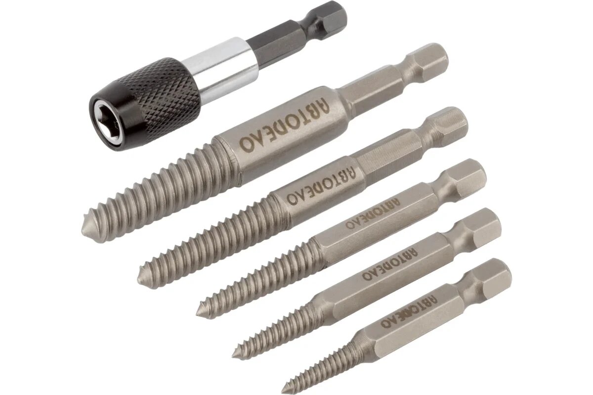 АвтоDело Набор экстракторов для шуруповерта М3-М18, 5 шт, пластиковый кейс, прочный