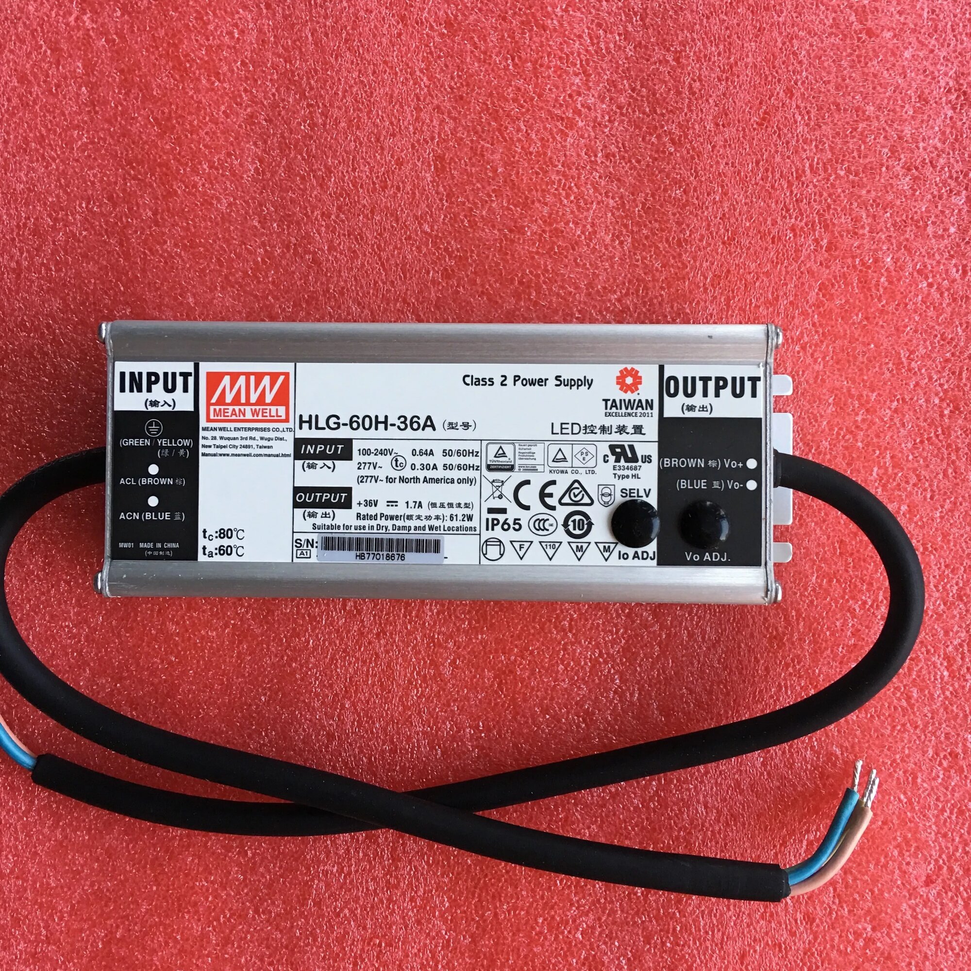Блок питания Meanwell HLG-60H 60Вт 42A