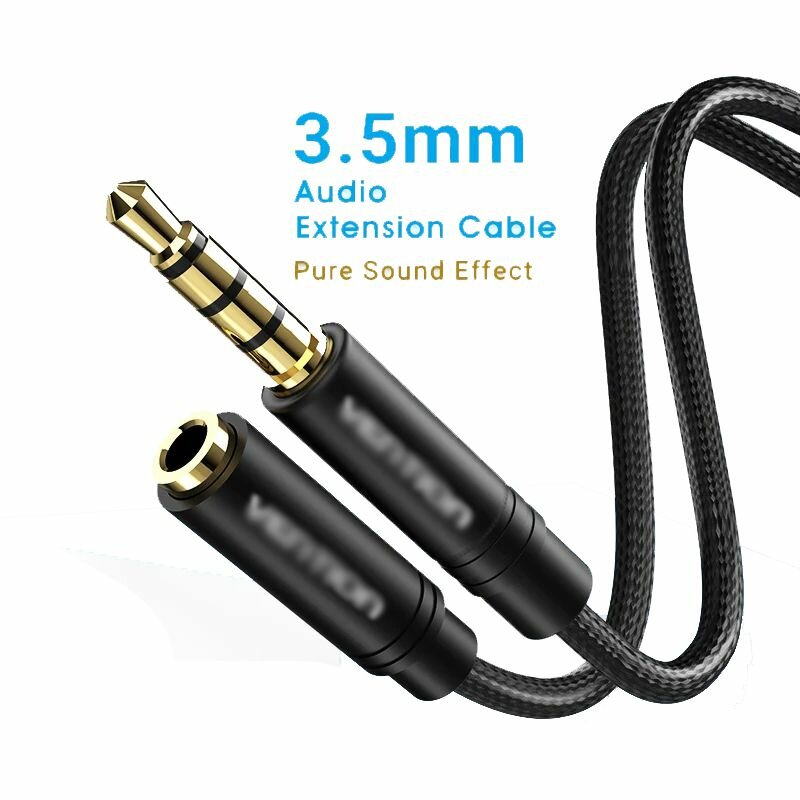 Удлинительный аудиокабель 3,5 мм, кабель AUX с разъемом 3,5 мм «папа-мама» для наушников, Huawei P20, iPhone 6s, MP4-плеера, кабель AUX