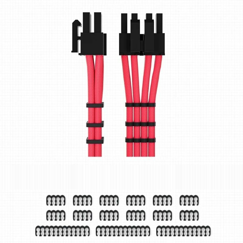 Кабель в оплетке, комплекты удлинителей кабеля питания блока питания, 18AWG 24-контактный ATX / 2 x 8 (4+4)-контактный EPS / 2 x 8 (6+2)-контактный PCIE с гребнями