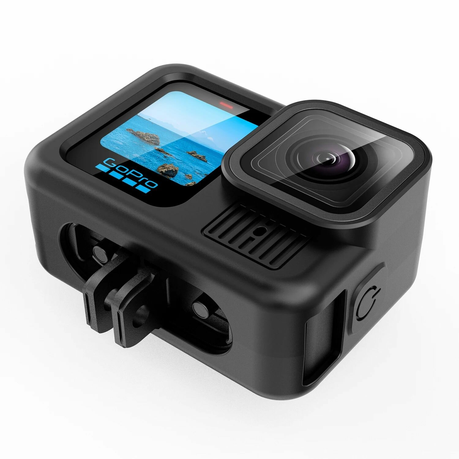 Защитный силиконовый чехол для камеры GoPro Hero 10-9 (чехол + защита линзы + ремешок)