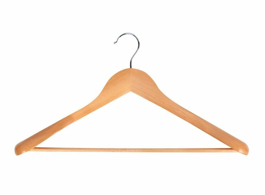 Плечики широкие Spaceo 45x23.5x5.8 см дерево/сталь цвет натуральное дерево