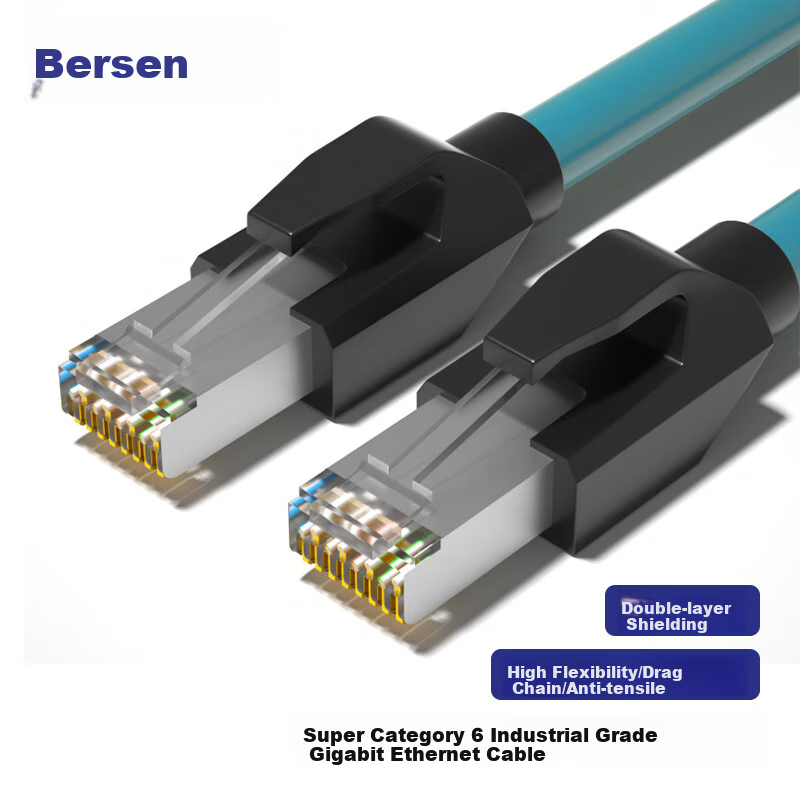 Bosand Cat6a High-Speed 10 Gigabit Ethernet Cable 0.3m for Profinet/EtherCat Industrial Applications