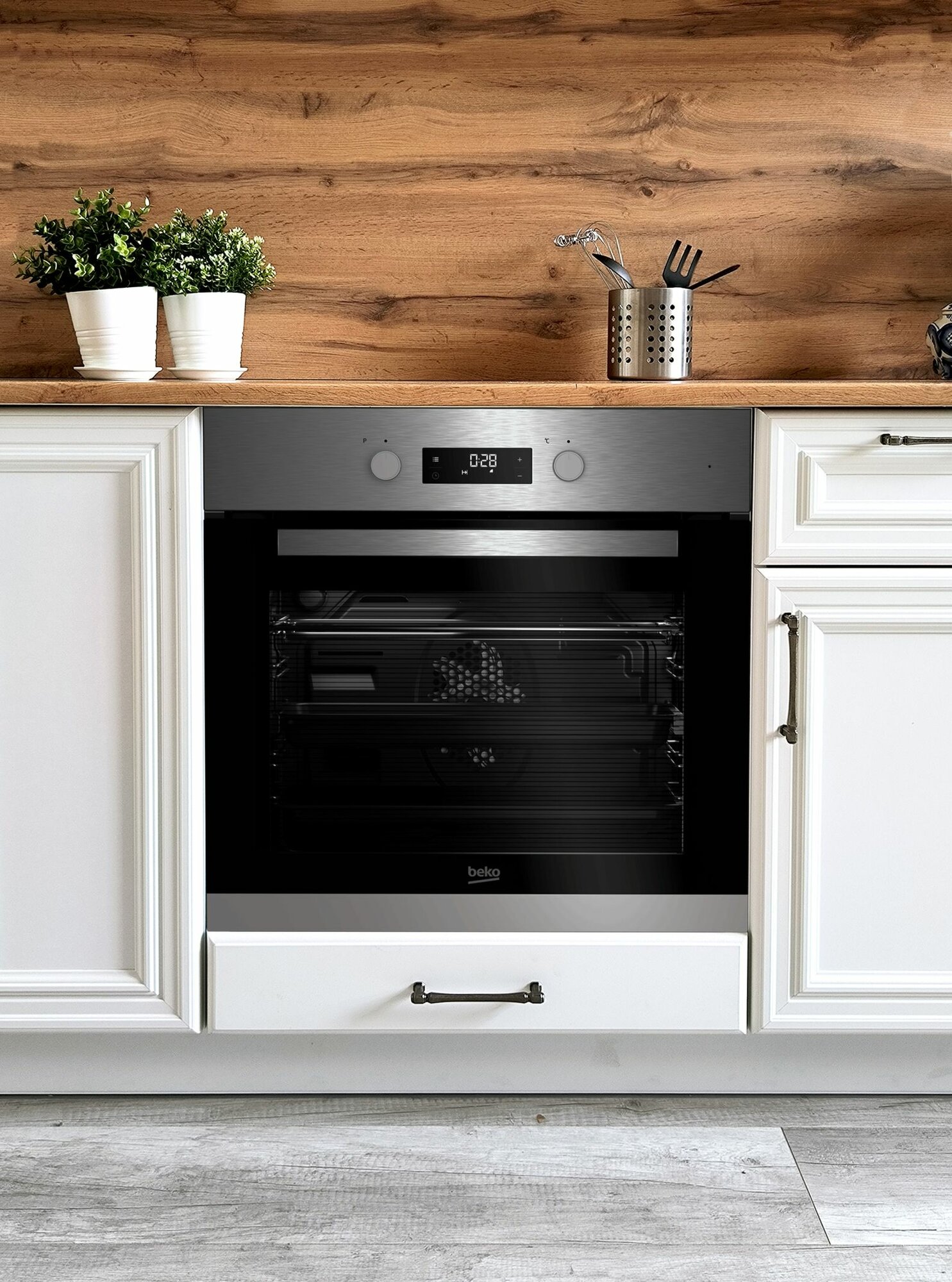 Кухонный гарнитур VITAMIN модульный шкаф под духовку с ящиком, без столешницы, МДФ цвет "Барселона" ширина 60 см.