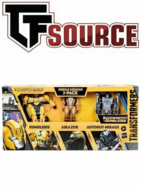 Трансформеры игрушки Hasbro Transformers: Rise Of The Beasts Jungle Mission 3-Pack: Bumblebee, Airazor, And Autobot Mirage
