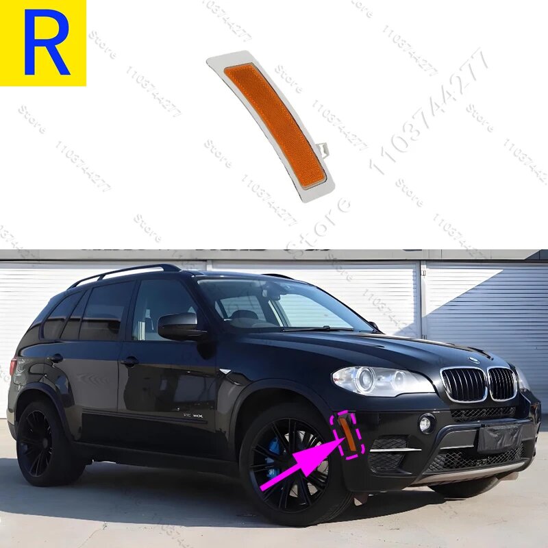 Для 2010-2013 BMW X5 35dX 35iX 50iX Chass (E70) передний бампер, боковой габаритный отражатель, лампа 63147274433 63147274434 Right 63147274434