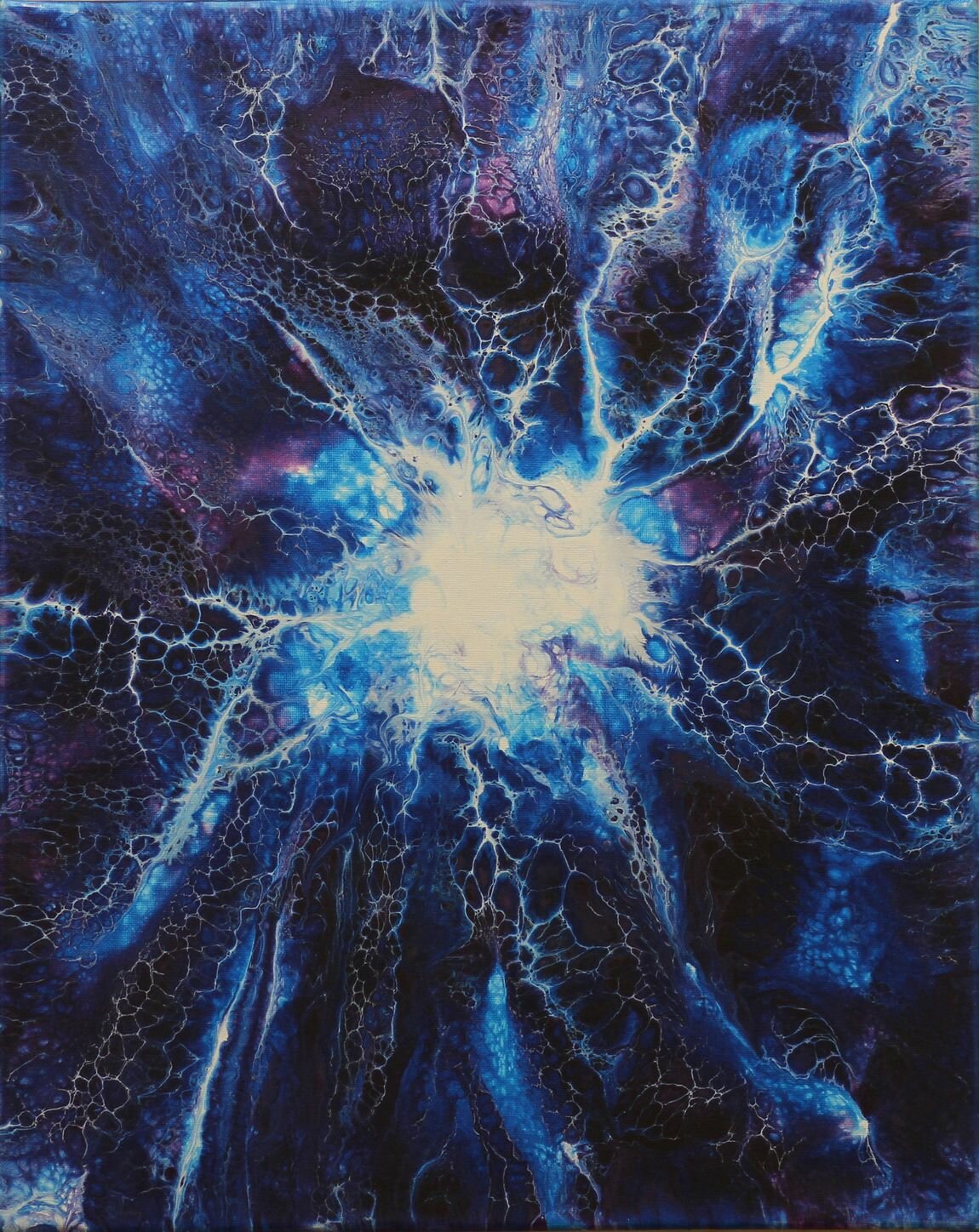 Картина интерьерная Fluid Art (холст, акрил) "Молния".