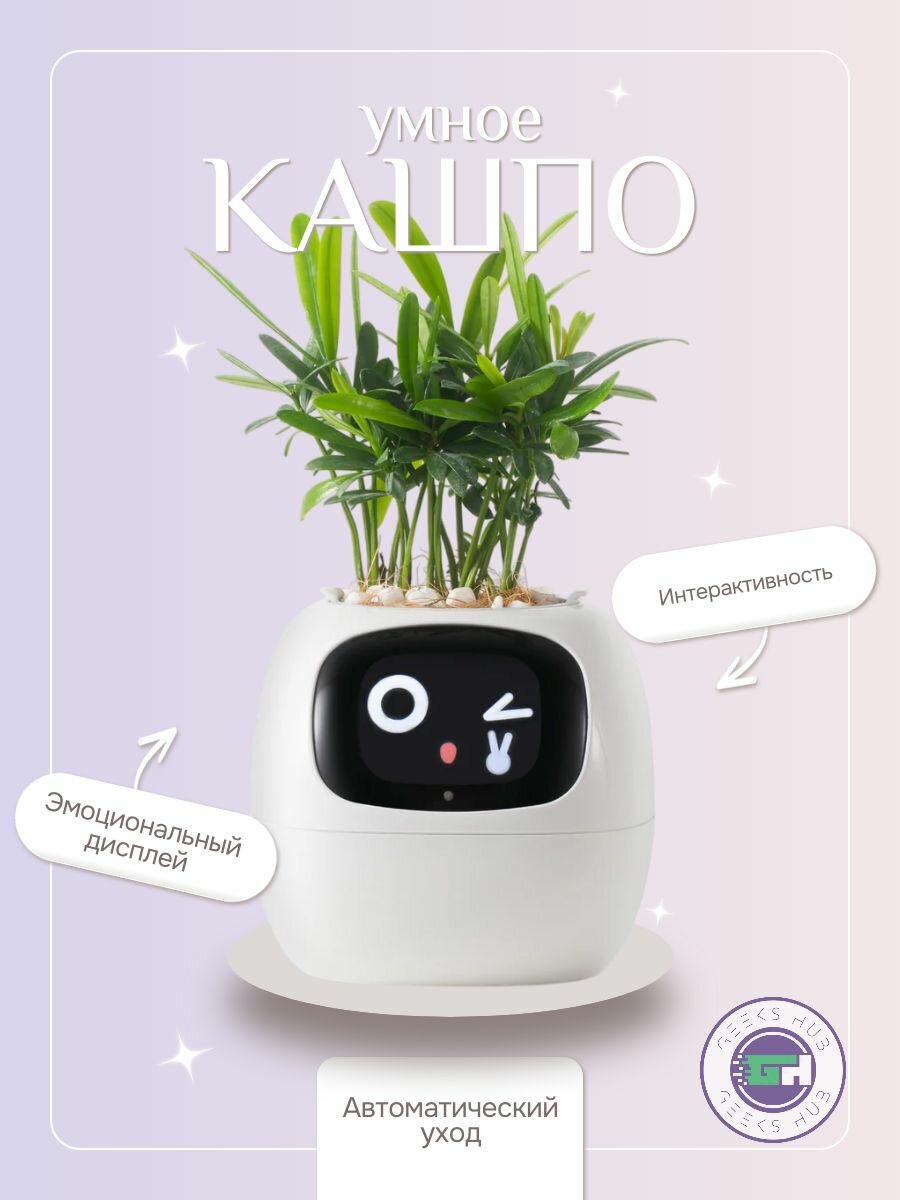 Кашпо для цветов с автополивом и эмоциями Smart Plant Ivy