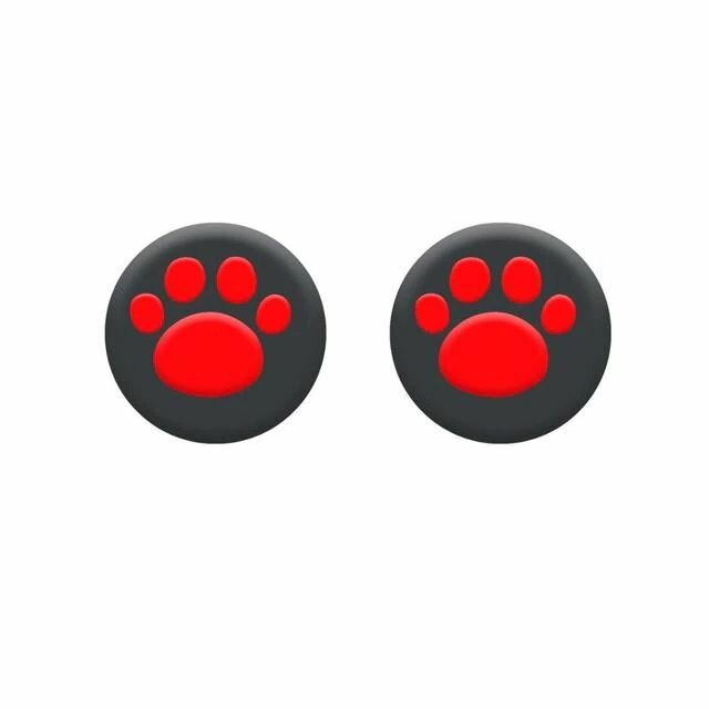 Набор накладок Thumb Grips MyPads для стиков Joy-Con Nintendo Switch/Lite/Oled (красные на черном, 2 шт.)