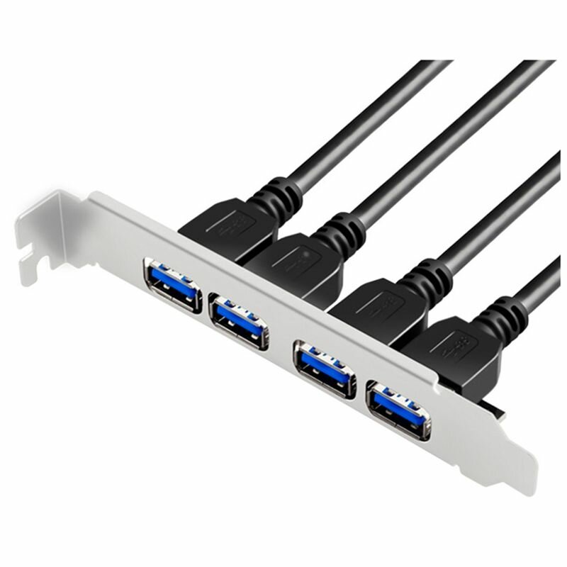 Кабель-переходник 19/20PIN на USB3.0 5 Гбит/с MyPads 20P на USB3.0 4-портовый 60 мм