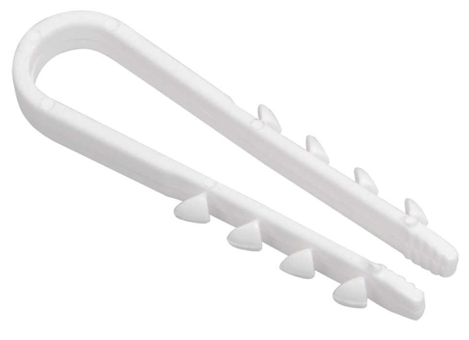 Дюбель хомут IEK / ИЭК 19-25мм круглый втычной из полипропилена, белый, диаметром 22.5мм, 100шт. / крепеж