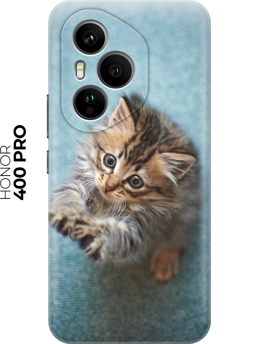 Силиконовый чехол на Honor 400 Pro с принтом "Котёнок на голубом"