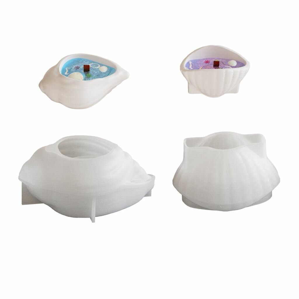 Набор из 2 частей, силиконовая форма-набор для хранения раковин в форме раковины