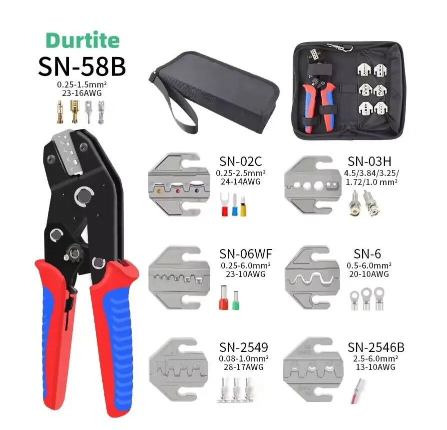 Обжимные клещи SN-58B и набор сменных матриц