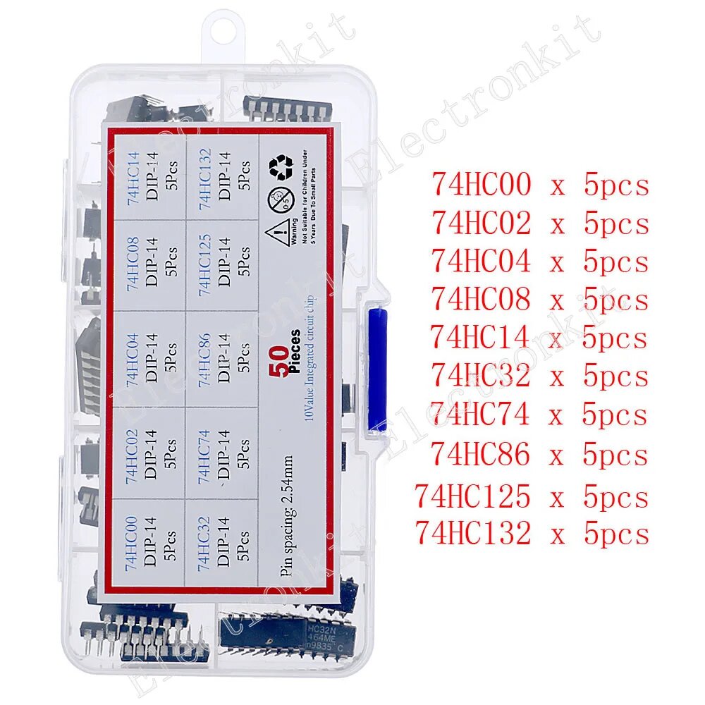 Electronkit набор логических микросхем 74HC 50шт 74HC00 TO 74HC132