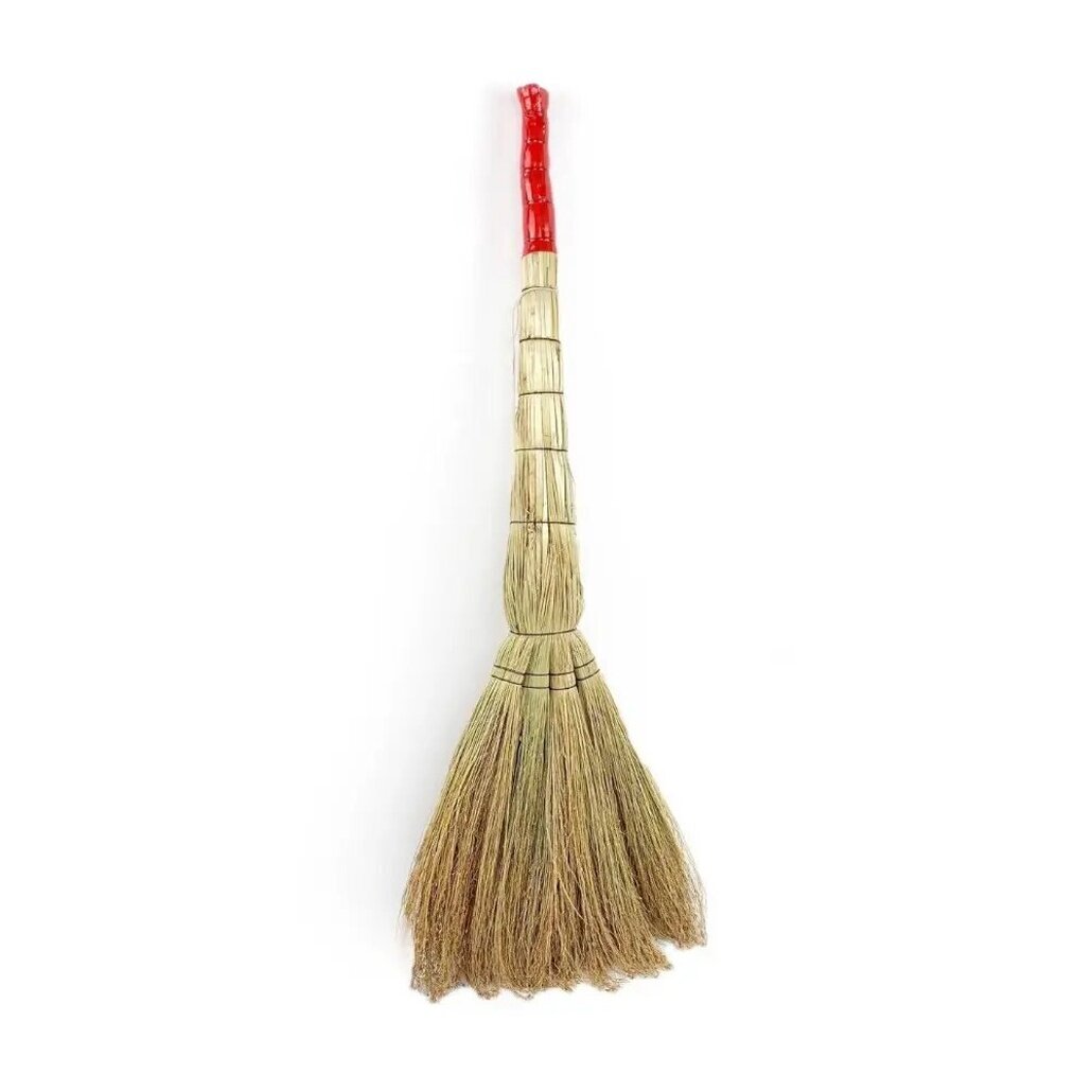 Веник хозяйственный 4-лучевой с усилением пленкой, из сорго, прочный и долговечный