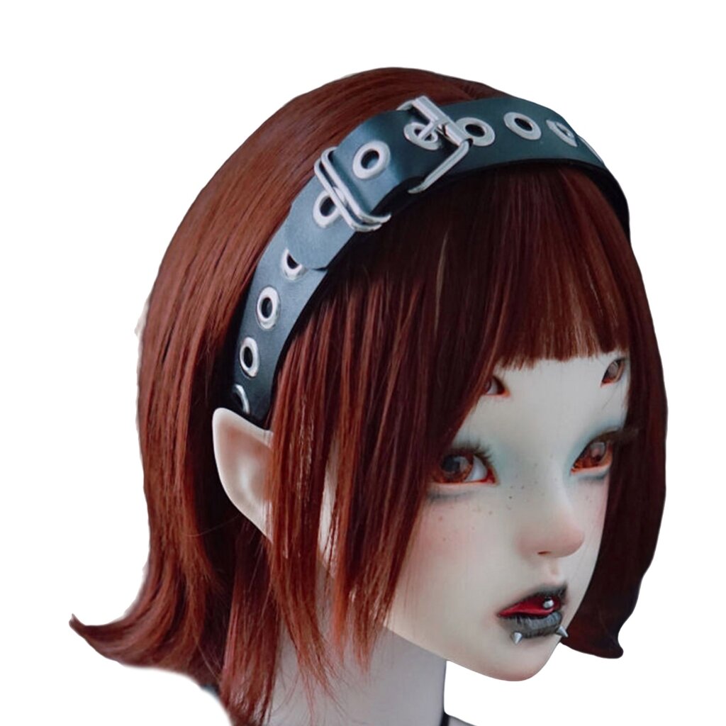 Adjustable PU Punk Headband with Spiked Rivets for Halloween Party Cosplay