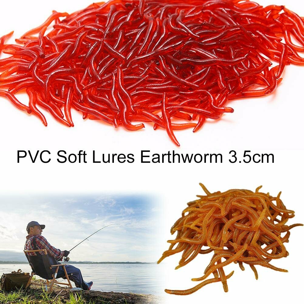 Simulated Red Worm Earthworm Bait PVC Soft Luminous Lures Fishing K2G3