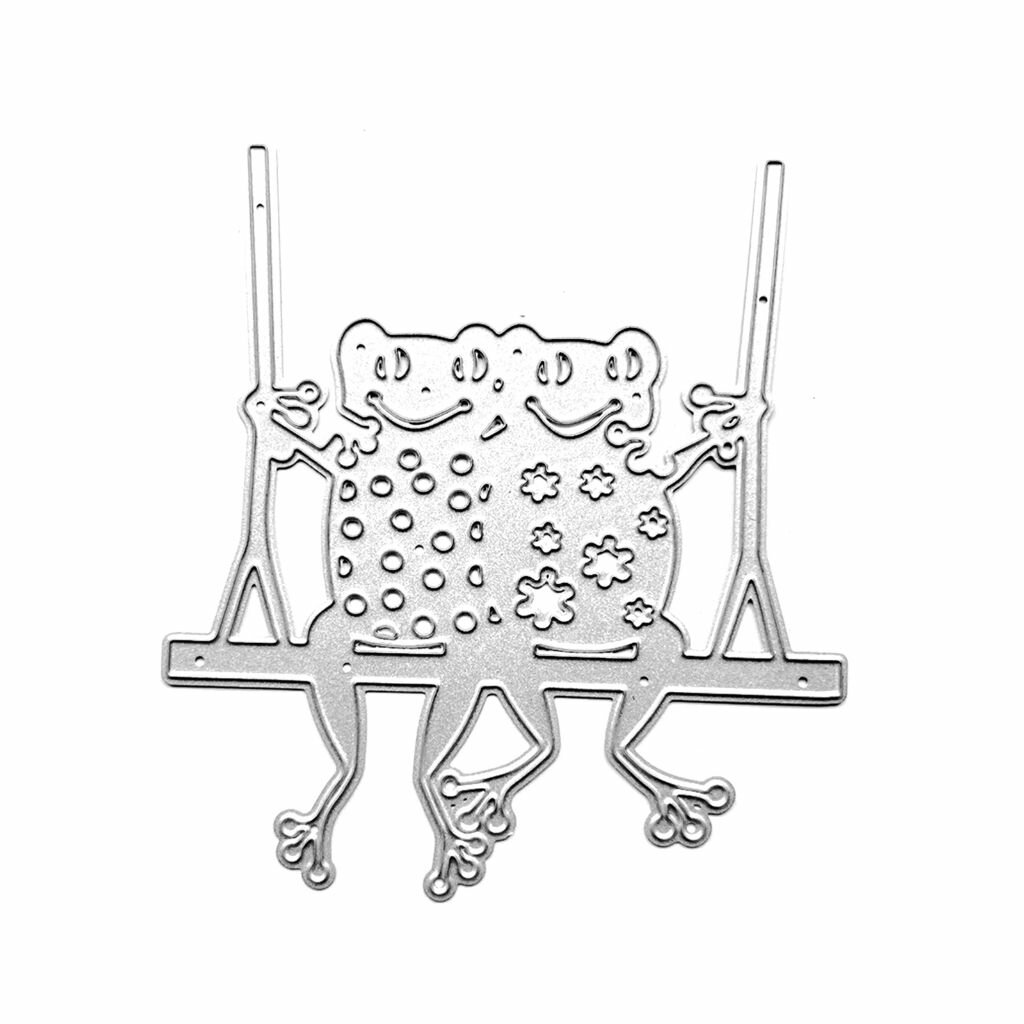 Шаблон для вырубки "Лягушка на качелях"