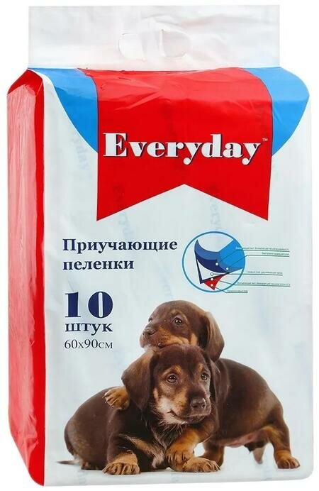 EVERYDAY 10 шт 60х90 см пеленки для животных впитывающие гелевые