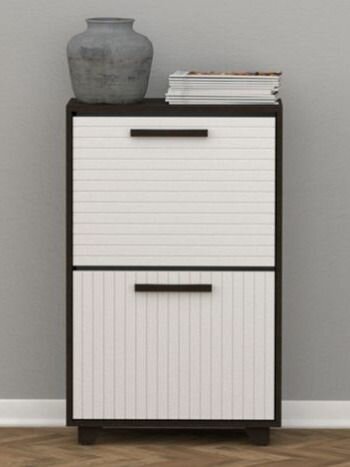 Обувница для прихожей Копенгаген 2 ящика Венге / Белый Матовый (12 Стульев)