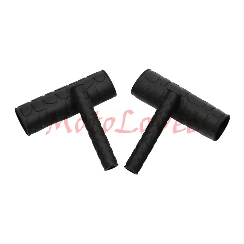 Универсальные накладки на ручки мотоцикла Motolovee, 1 пара, с рисунком и 1 пара накладок на ручные тормоза для мотоцикла, скутера, электровелосипеда Черный, черный