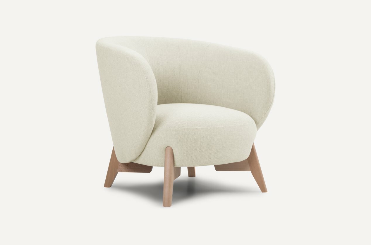 Кресло в гостиную мягкое Divan.ru Тилар Textile Light, кремовое, рогожка, с подлокотниками