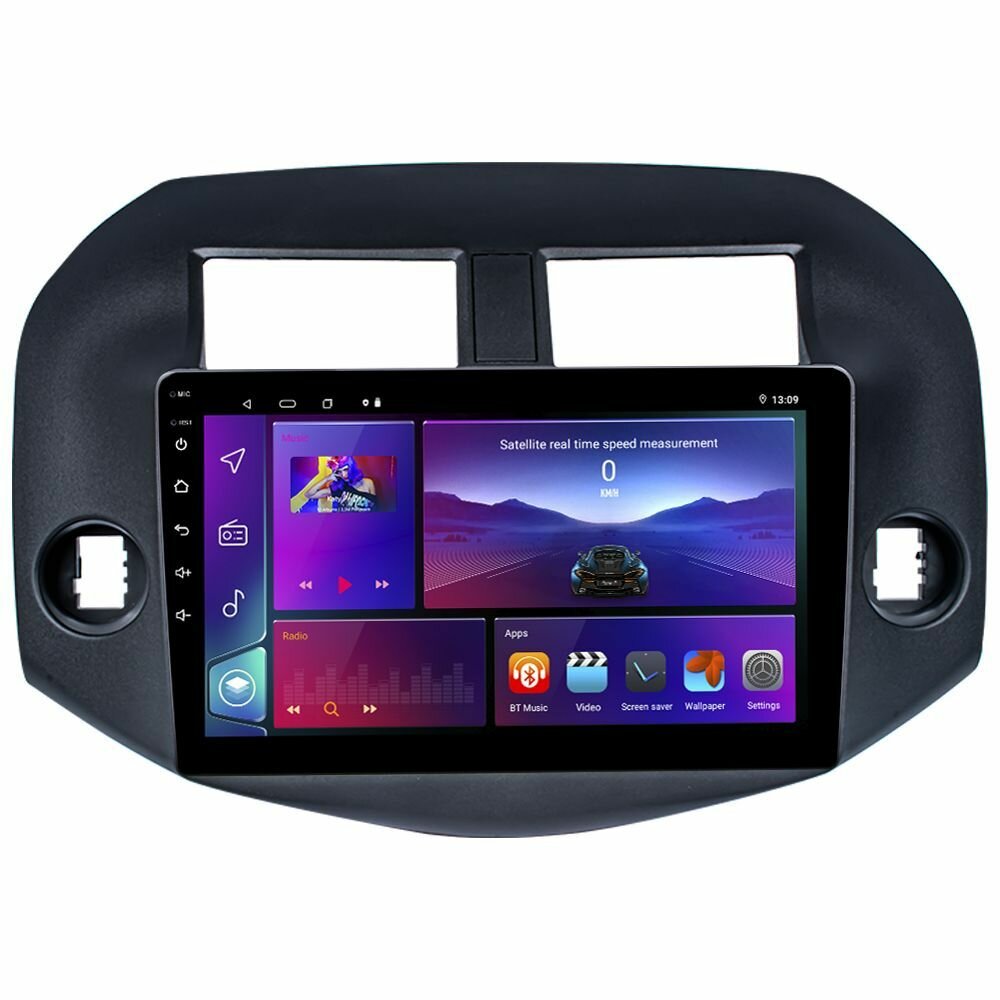 Штатная автомагнитола для Тойота Рав4/Toyota RAV4 2007-2011 6+128G, Android 12 Мультируль ГУ Головное устройство 4G DSP AI, GPS Wifi Bluetooth