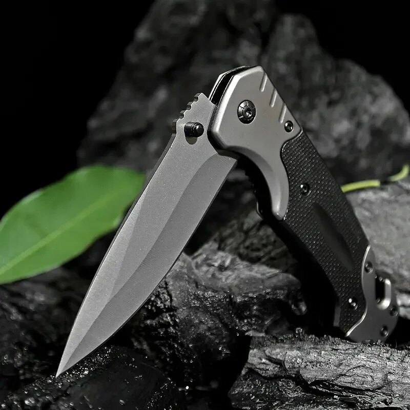 Быстроразборный Складной Карманный Нож - Нержавеющая Сталь, Клинок В Форме Копья, Эргономичная Двуручная Рукоять, Компактный Тактический Нож Для Ежедневного Использования