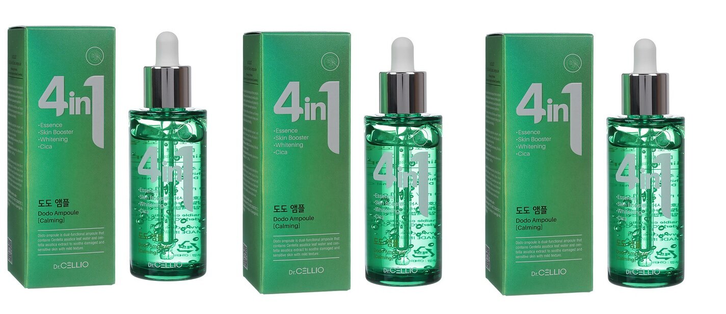 Сыворотка Dr.Cellio для лица Dr. G50 4 IN 1 DODO AMPOULE (Cica), с экстрактом центеллы азиатской, 50 мл, 3 шт