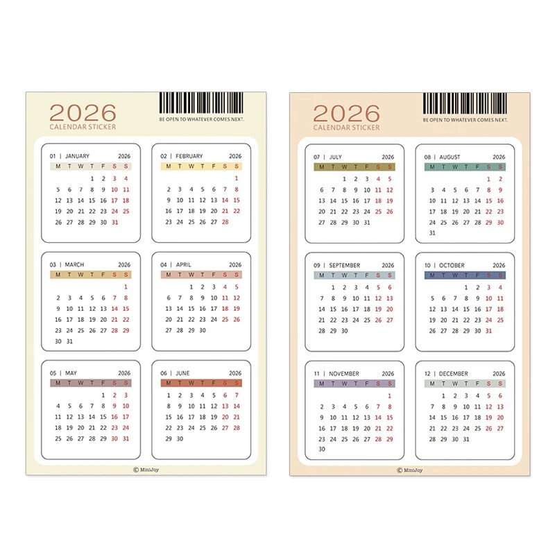 Календарная наклейка Fromthenon 2026 2025 TM Calendar