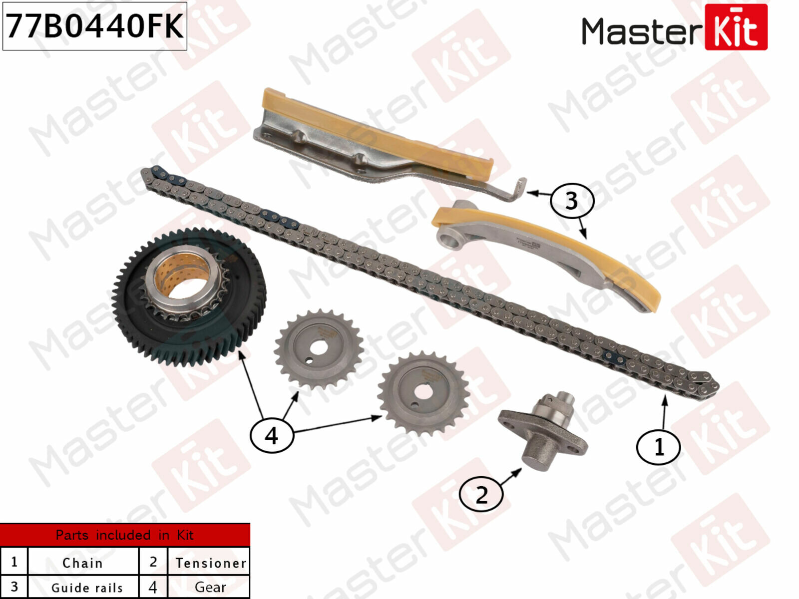 Комплект Цепи Грм Mitsubishi 4M42(Masterkit 77B0440Fk)