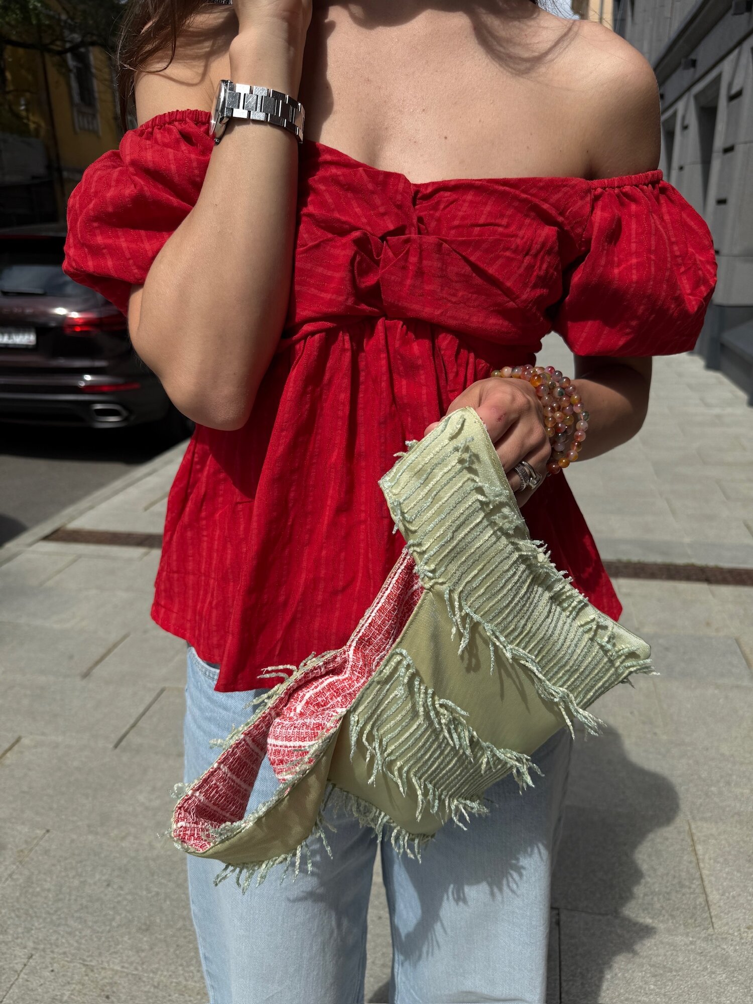Сумка клатч узелок двухсторонний Textile Crush