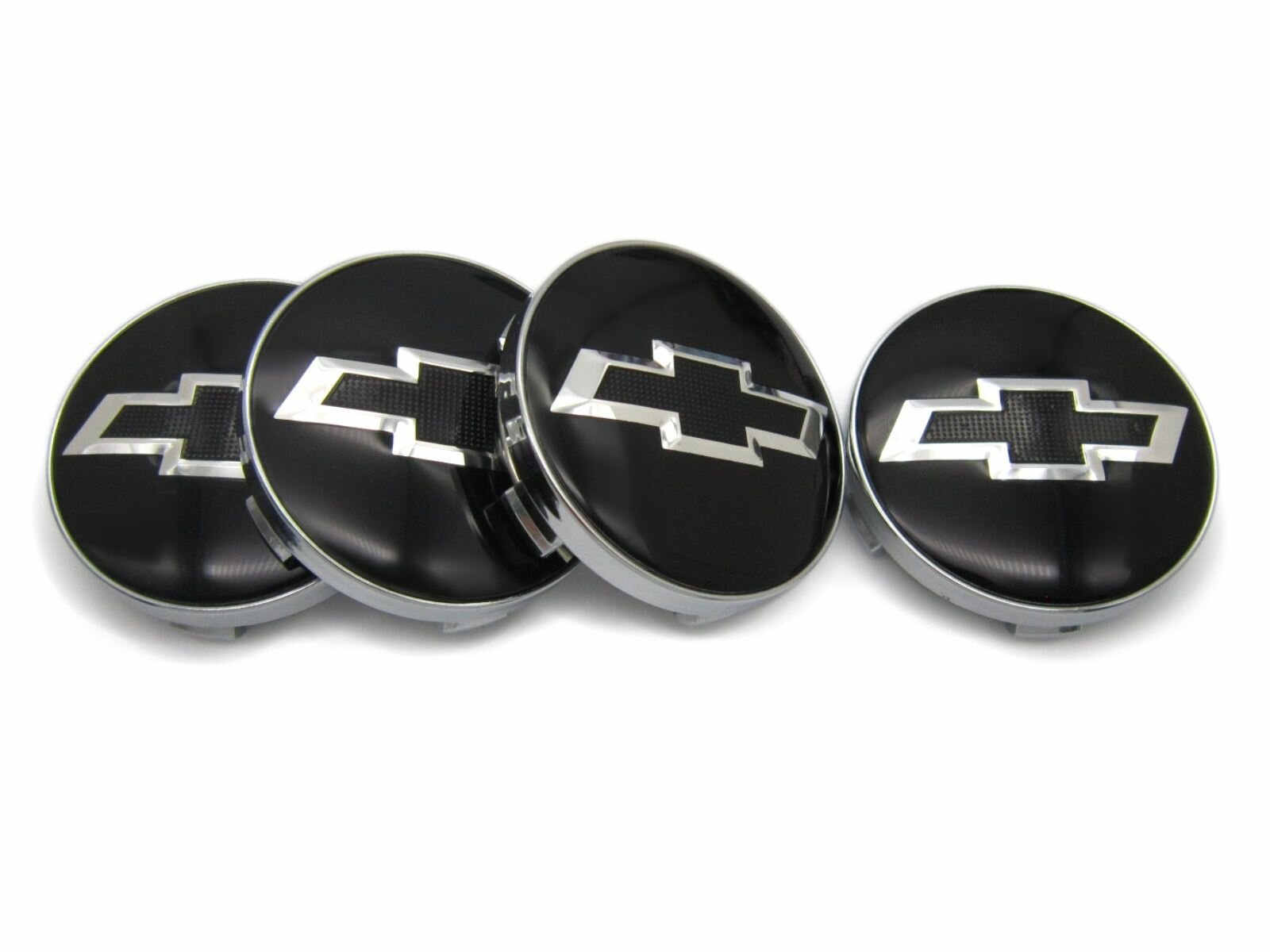 Колпачки заглушки на литые диски Chevrolet black модель 2 60/56/9 мм, комплект 4 шт.