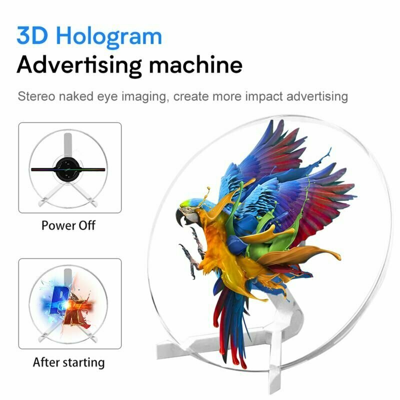 3D-голографический Экран Вентилятора, Вращающийся Дисплей, Воздушное Виртуальное Стереоизображение