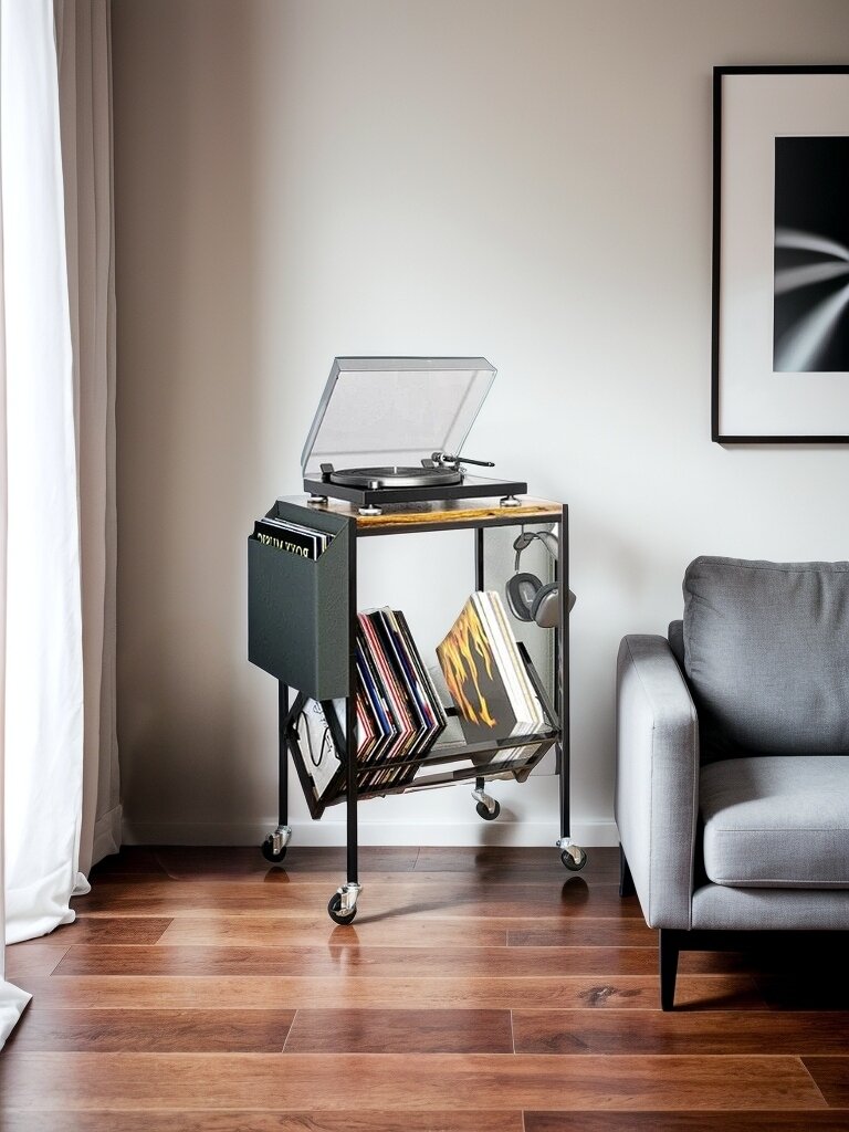 Виниловая пластинка，Виниловая стойка , ручная регулировка, ременной привод, металлическая, 315х450х655 мм