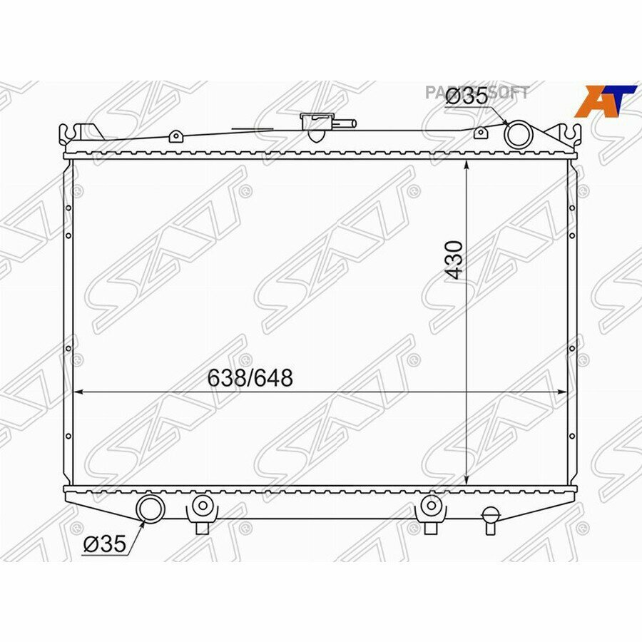 Радиатор Nissan Terrano 86-96 / Datsun 85-96 от официального дистрибьютора, SAT, артикул NS000W21D