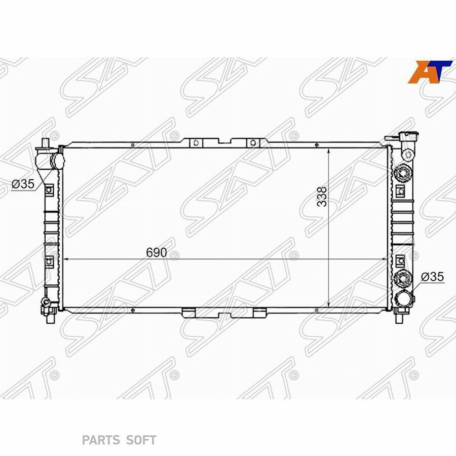 Радиатор Mazda 626 92-02 / Capella 92-02 от официального дистрибьютора, SAT, артикул SGMZ0002V4