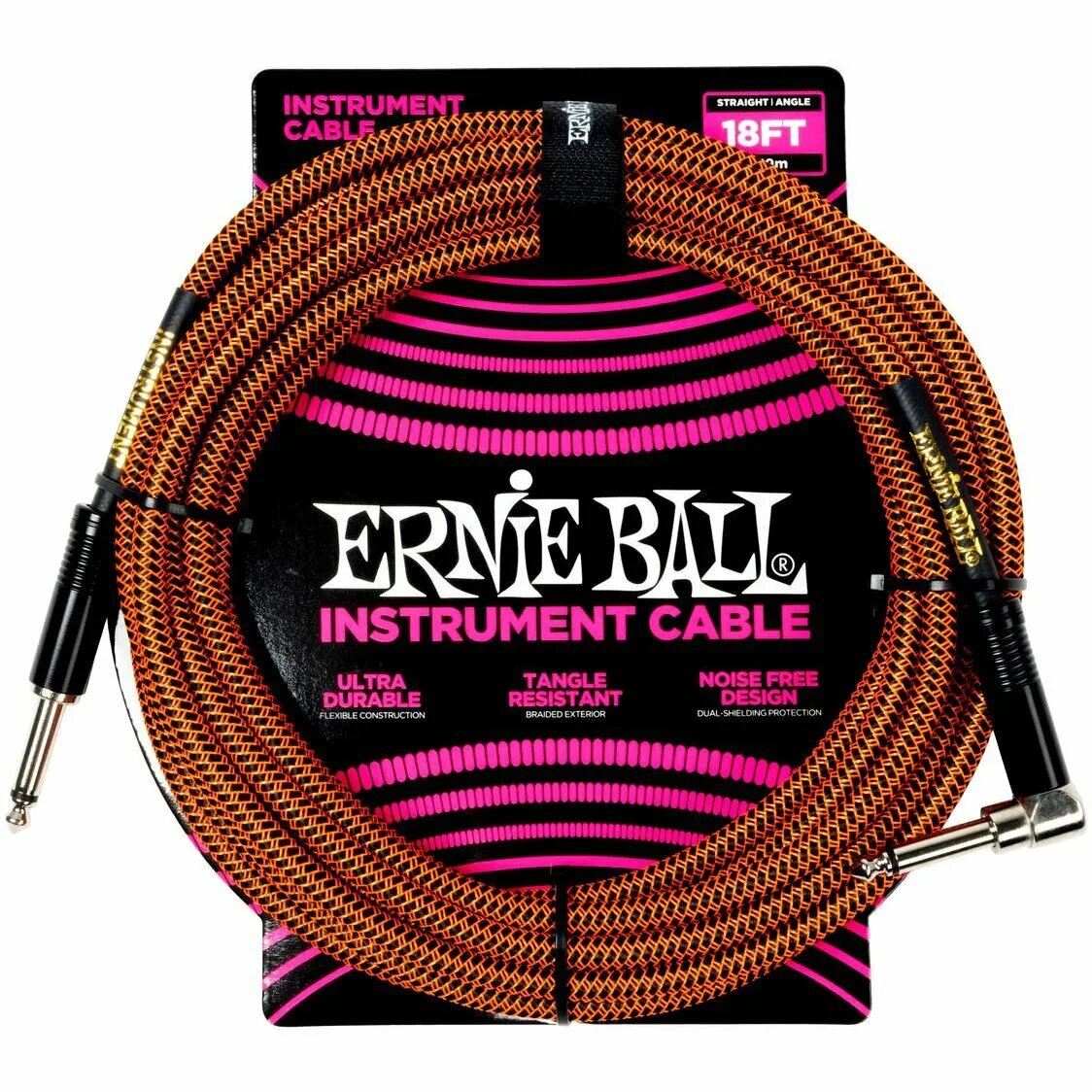 Инструментальный кабель Ernie Ball 6471 Orange Black 5.49 м