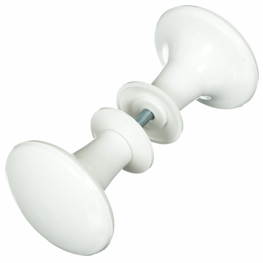 Ручка дверная APECS без замка, круглая, белая, пластик