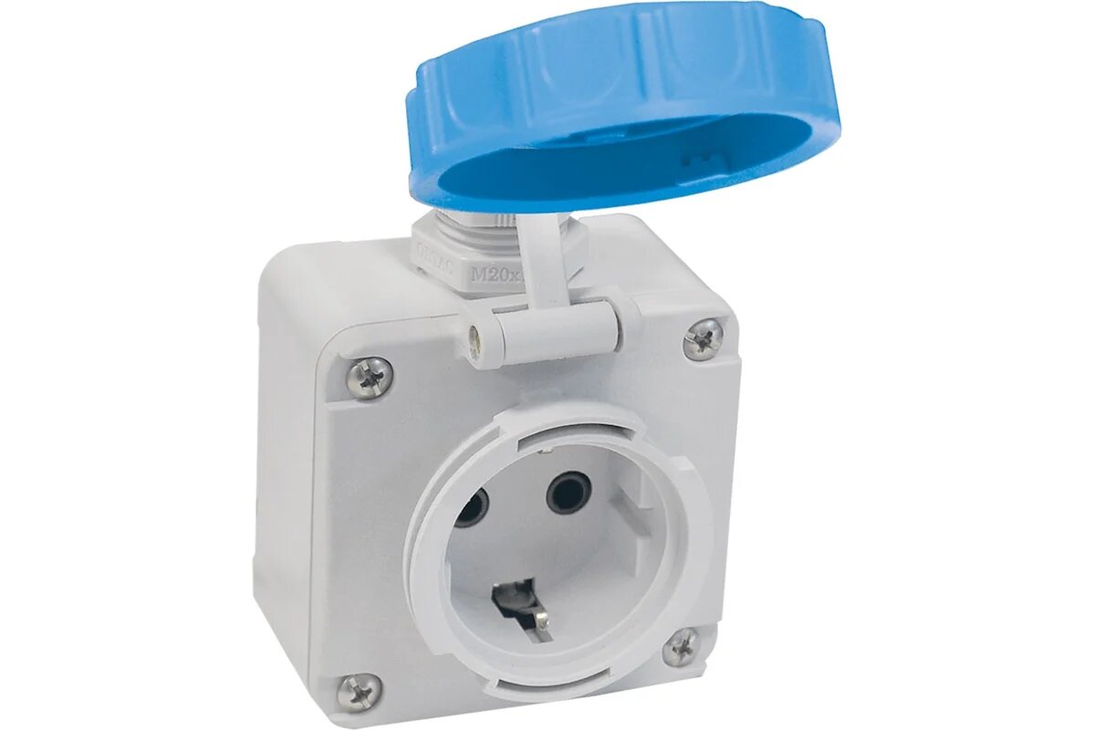 TP Electric кабельная настенная розетка синего цвета 16A 240V 2p+e IP68 3101-380-0900