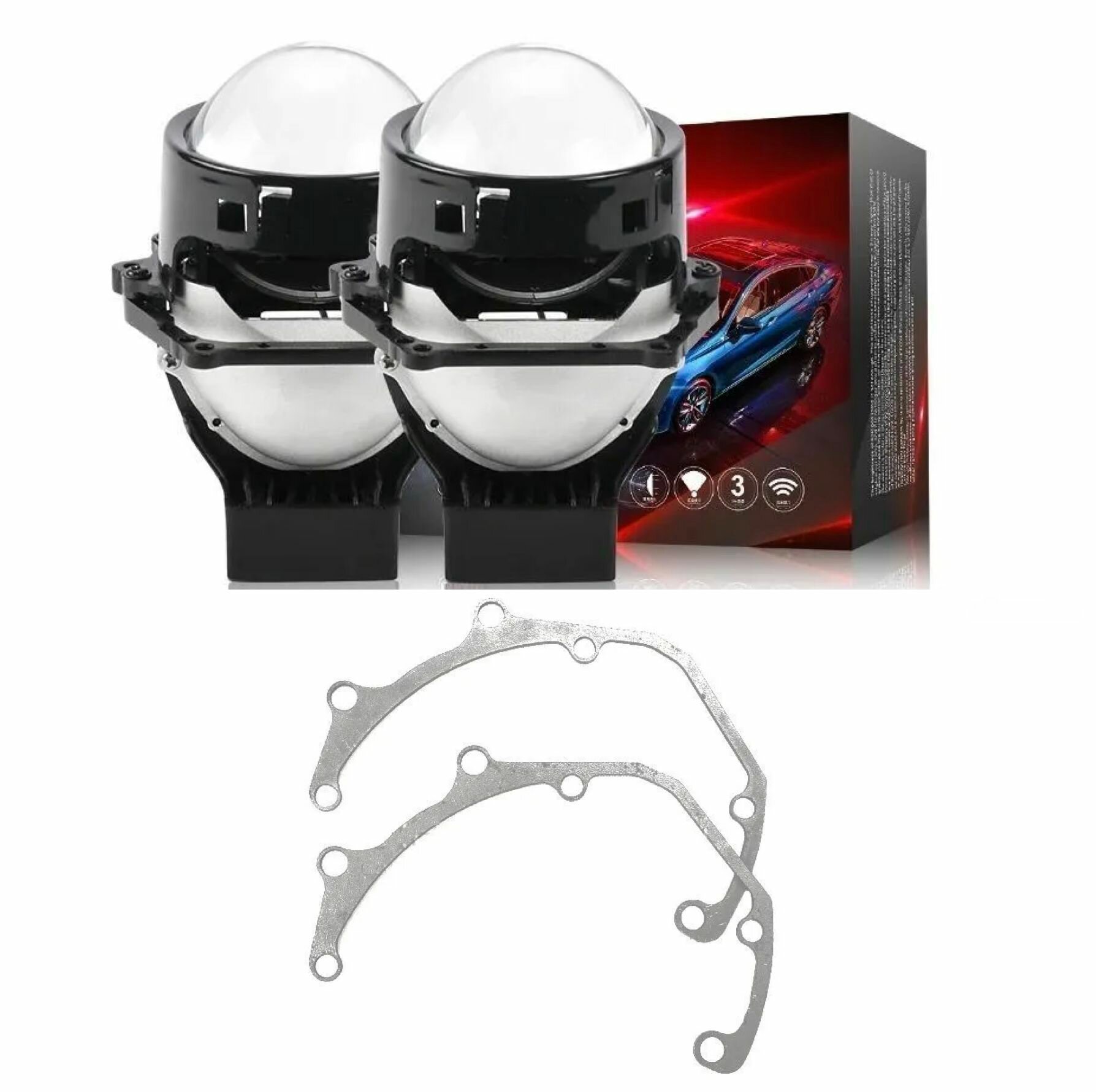 Bi-Led линзы светодиодные Комплект BI-led Mazda CX-7 2006-2012 (Biled 3.0 + рамки)
