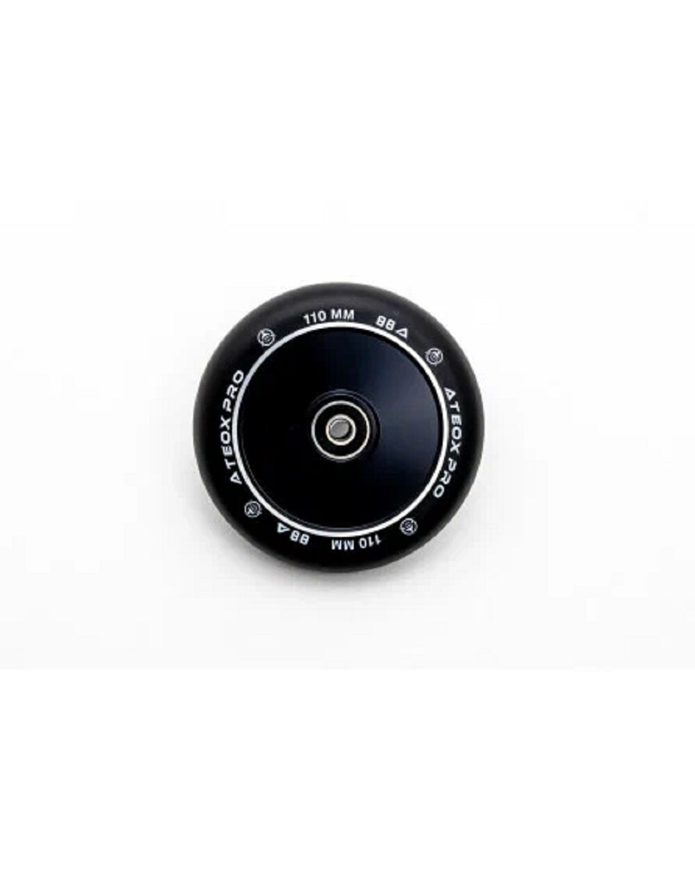 Колесо ATEOX Pro Full Core, для трюкового самоката, черное, диаметр 110 мм, жесткость 88, ABEC 9