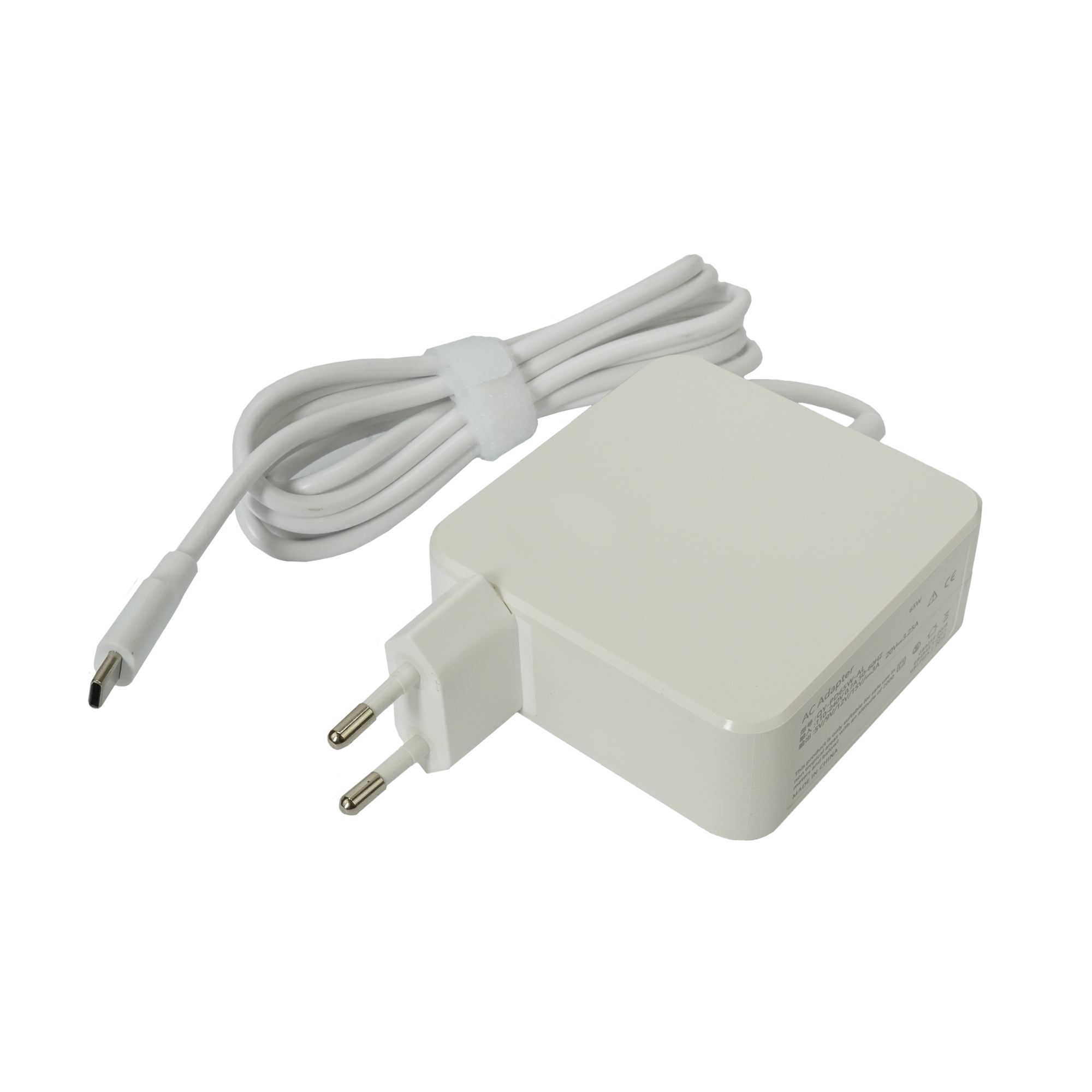 Зарядка для ноутбука Xiaomi 9V 2A, 12V 2A, 15V 3A, 20V 3.25A (65W) Type-C прямоугольная белая