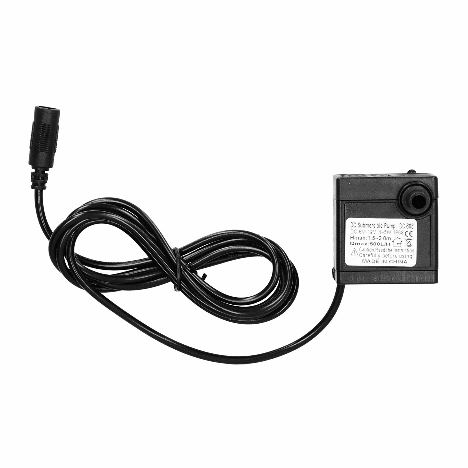 Бесщеточный погружной насос 12 В, высота подъема 1,2 м, высокая производительность 500 л/ч, бесшумное циркуляционное устройство, шнур длиной 5 м для циркуляции воды в аквариуме, пруду и бассейне