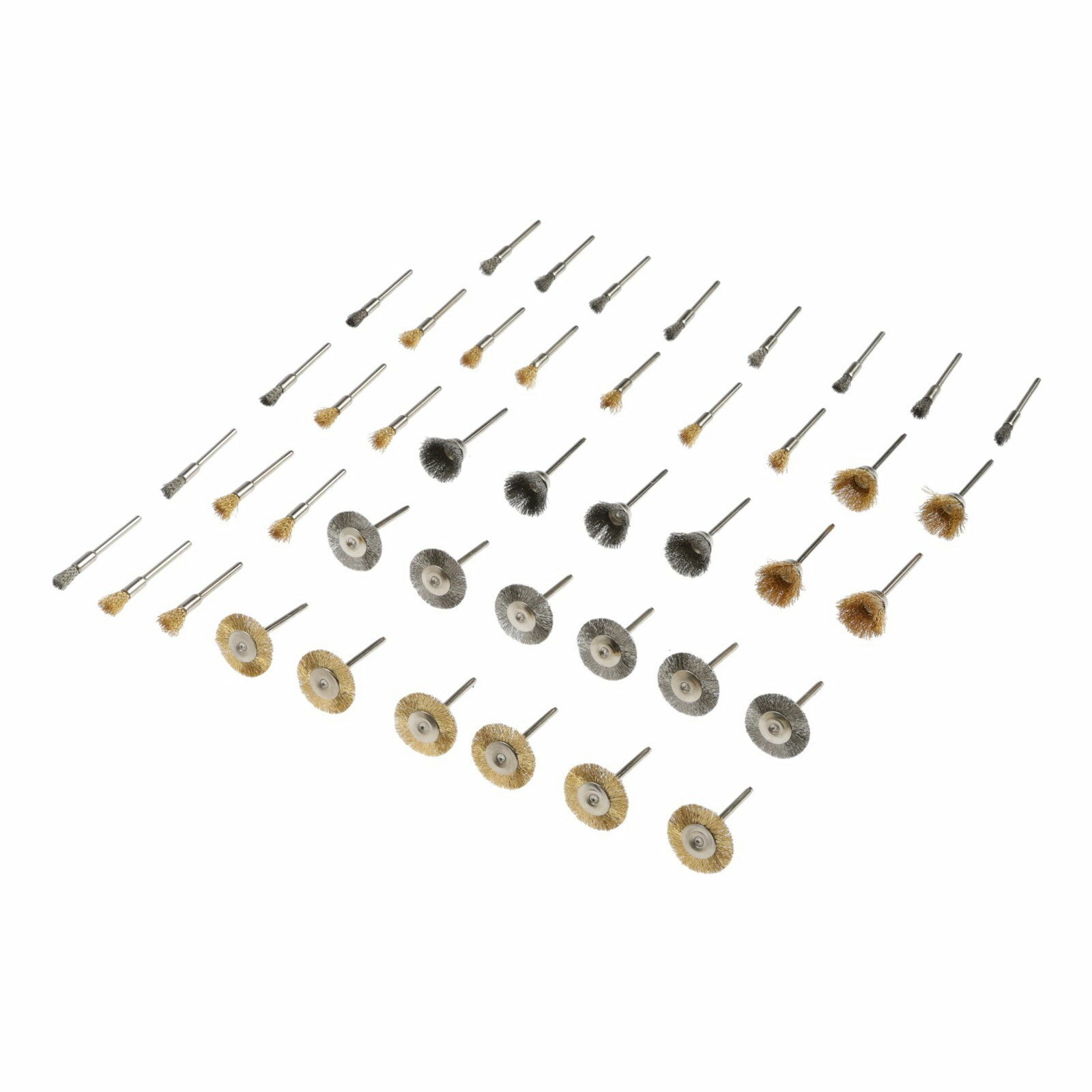 Набор щеток металлических для гравера хвостовик 3 мм, 44 шт.