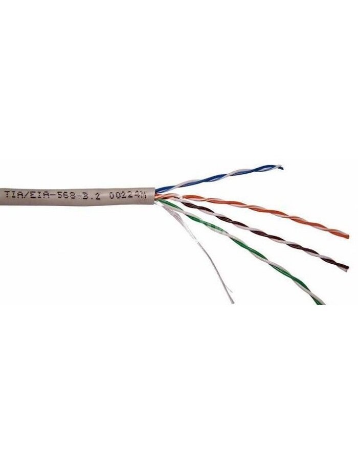 Кабель витая пара TWT UTP 5e XL, 4 пары, одножильные, внутренний, серый, 305 метров