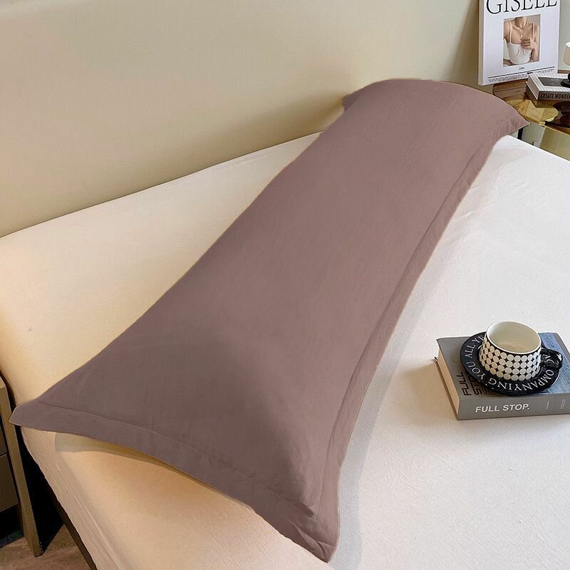 Наволочка с ушками на длинную подушку, Лесной орех, Египетский хлопок, на молнии, 140/40 см, 1шт