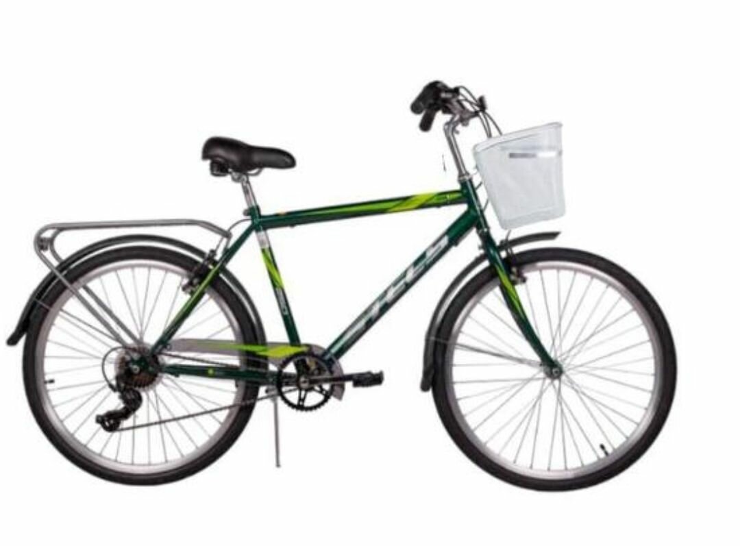 Велосипед с корзинкой STELS Avangard 250 26" зеленый 7 скоростей